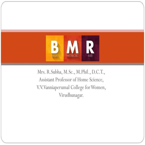 Basal metabolic rate (BMR)- Factors affecting BMR, measurement and ...