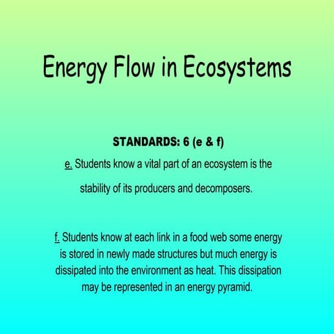 Energy Flow In Ecosystems | PPT