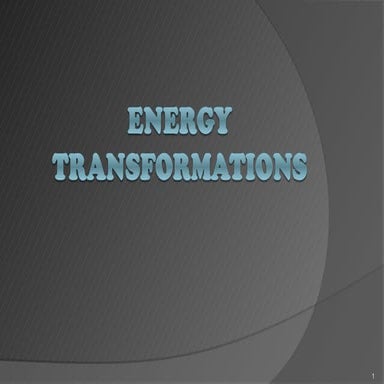 Energy transformations (1) | PPT