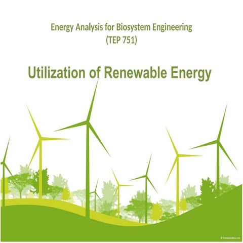 Energy analysis : Untilization of renewable energy | PPT | Free Download