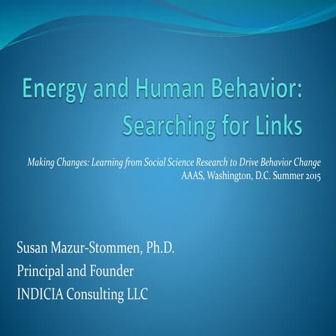 Energy and human behavior | PPT