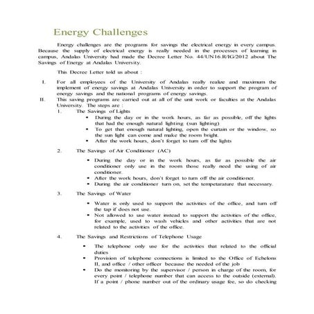 Energy challenges | PDF