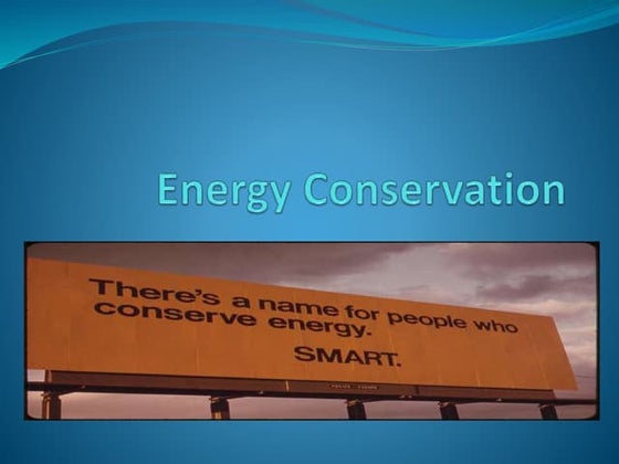 Energy conservation | PPT