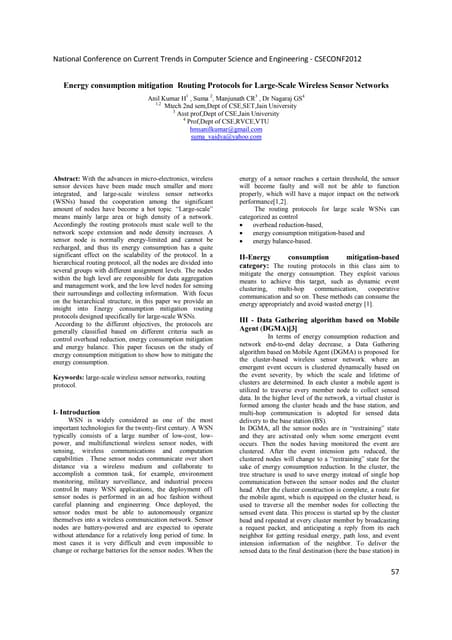 Energy Consumption Mitigationroutingprotocolsforlargewsnsfinal Pdf