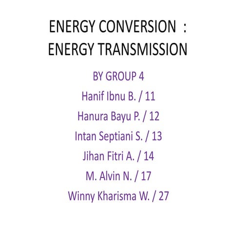 Energy conversion | PPTX