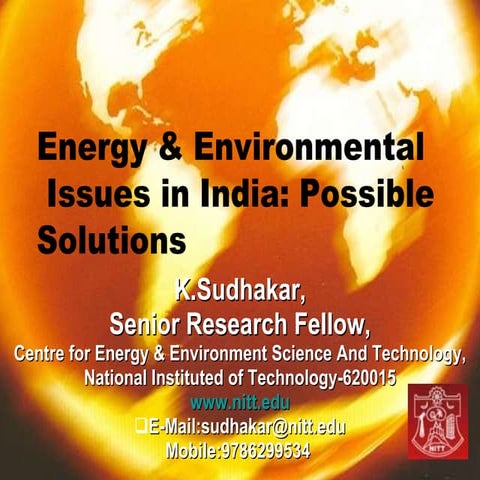 Energy & Environmental issues in India | PPT