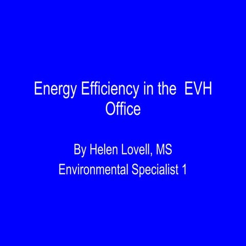 Energy Efficiency In The Office | PPT