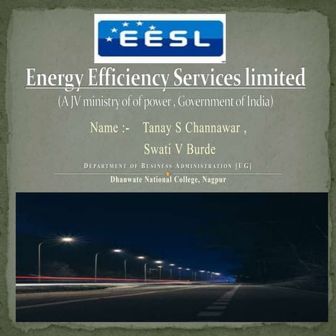 Energy efficiency services limited (eesl) | PPTX