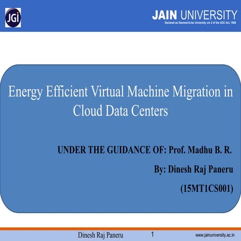 Energy efficient virtual machine (vm) migration in cloud data centers | PDF