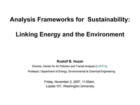Energy-Environment Analysis Framework 2 | PPT