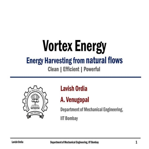 Energy generation using vortex | PPTX
