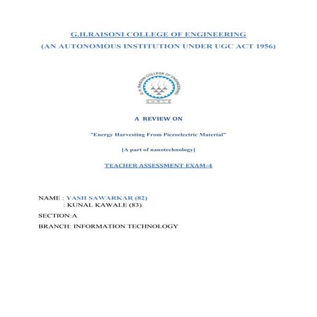 Energy harvesting from piezoelectric material - a part of ...