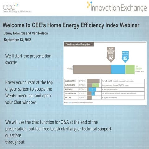 CEE's Home Energy Efficiency Index Webinar | PPTX
