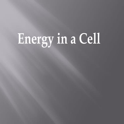 Energy in the cell photosynthesis - cellular respiration | PPT