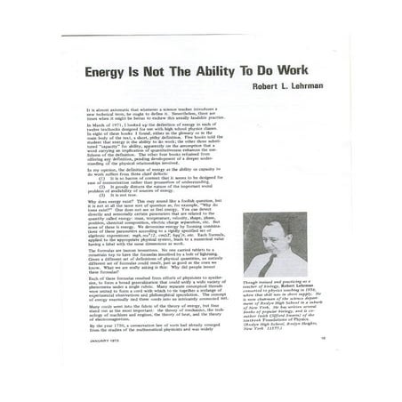 Energy is not the ability to do work | PDF