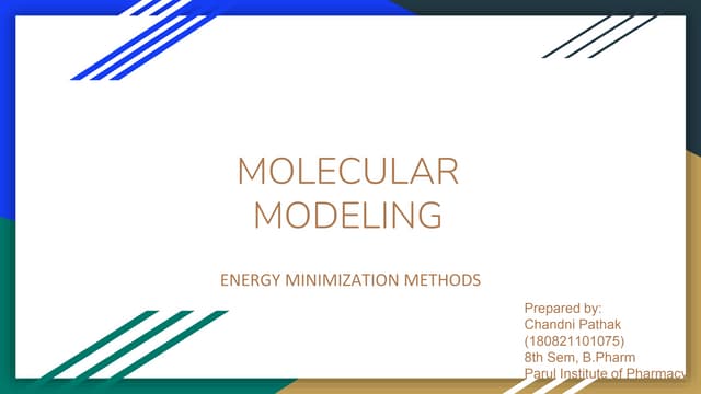 Molecular Mechanics in Molecular Modeling | PPTX