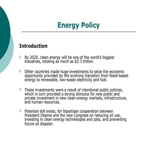 Energy Policy: Global, National, Local | PPT