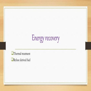 Energy recovery methods | PPTX