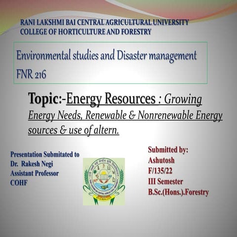 Energy resources | PPTX