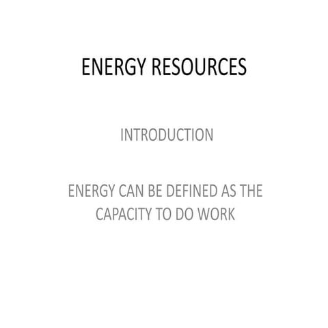 Energy resources | PPT