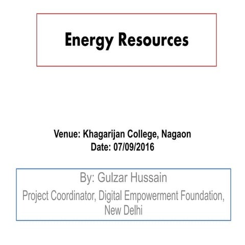 Energy resources | PPTX