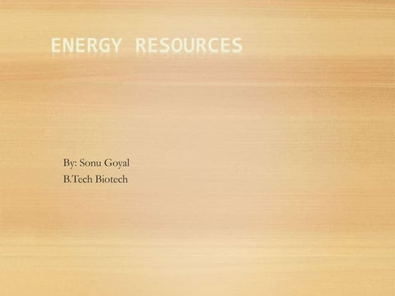 Presentation renewable energy resources | PPT