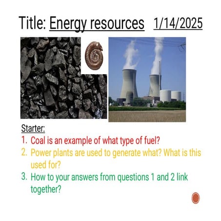 energy resources slides for ks3 students | PDF