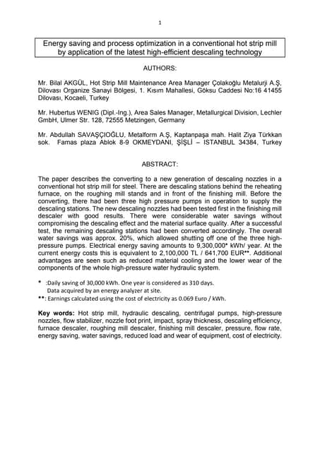 Scale formation and its removal in hot rolling process | PDF