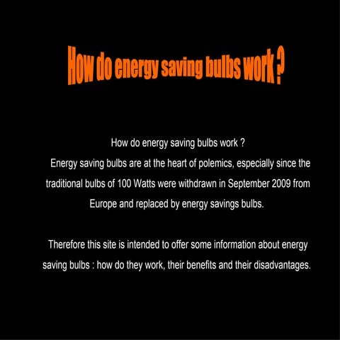 Energy saving bulbs | PPT