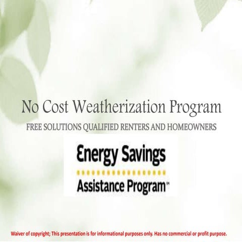 Energy savings assistance program’s (esa) | PPTX