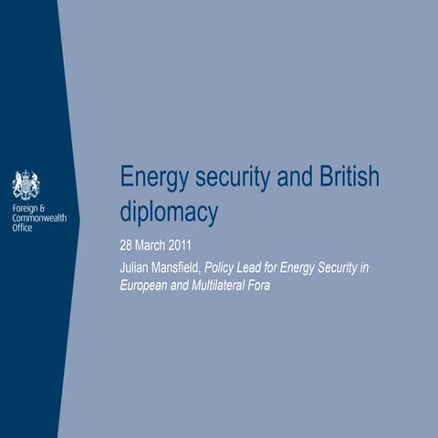Energy Security and British Diplomacy | PDF
