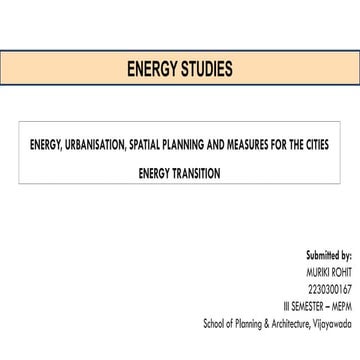 ENERGY, URBANISATION, SPATIAL PLANNING AND MEASURES FOR THE CITIES ...
