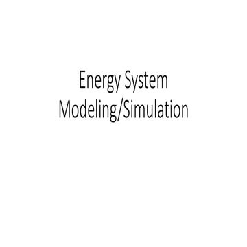 Energy System Modeling for energy system analysis | PDF