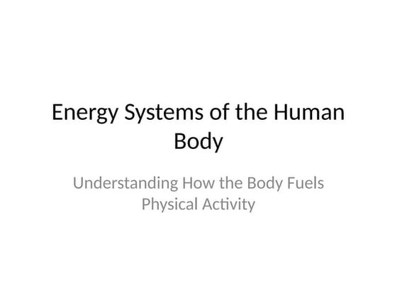 Grade 11 PE&Health Lesson 2: Energy systems | PPTX | Running and ...