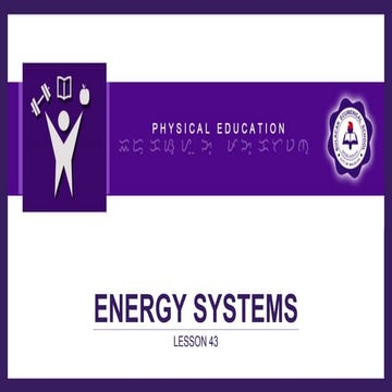 Grade 11 PE&Health Lesson 2: Energy systems | PPTX