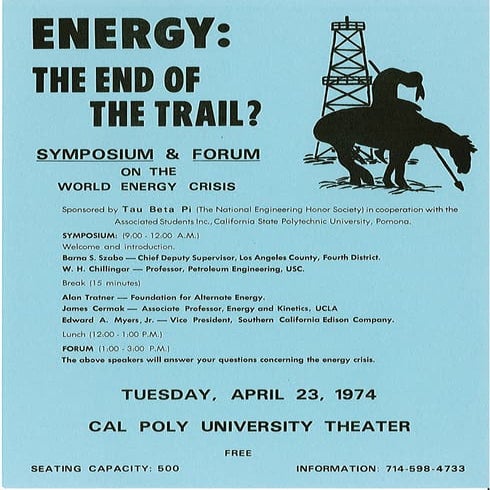 Energy The End Of The Trail Cal Poly Poster 1973 | PDF
