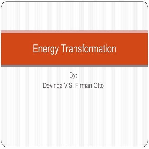 Energy Transformation | PPT