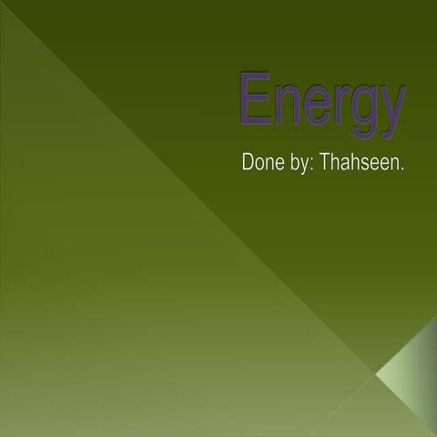 Energy for high school study | PPTX