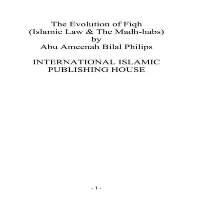 Evolution of Fiqh | PDF