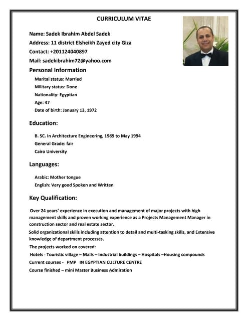 Bishoy Magdy resume Jan-16 | PDF | Construction Industry | Industries