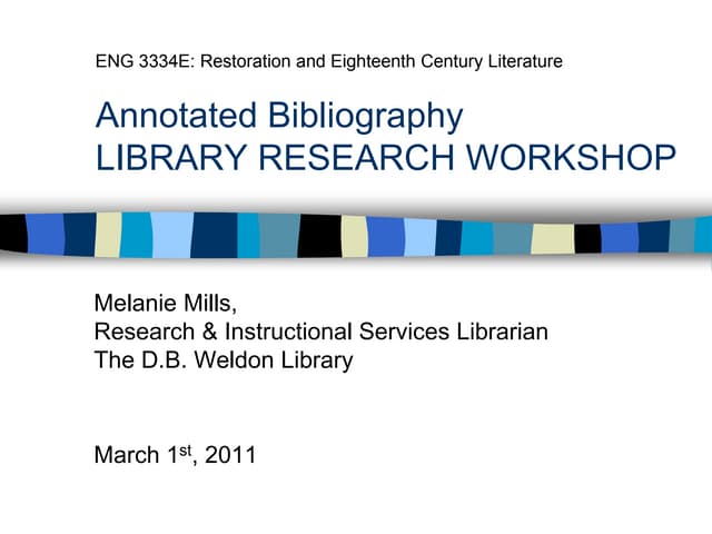 Annotated bibliographies | PPTX