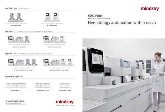 MINDRAY BC-760 BC-780 Product brochure flyer | PDF | Medical Tests ...