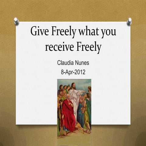 Eng ch26 - give freely what you receive freely | PPTX | Christianity ...