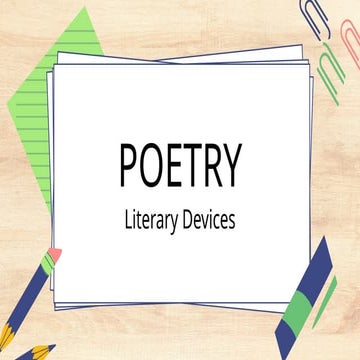 Literary Devices used in POETRY for English 7 | PPTX