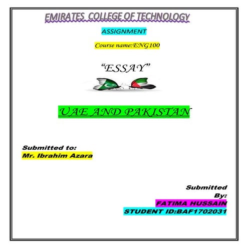 UAE And Pakistan -two countries in comparison at a glance.... | DOCX