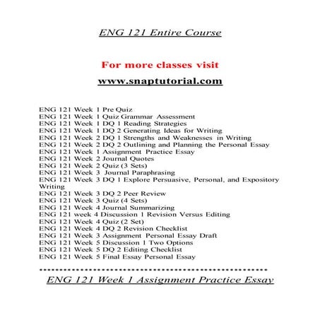 ENG 121 Effective Communication - snaptutorial.com