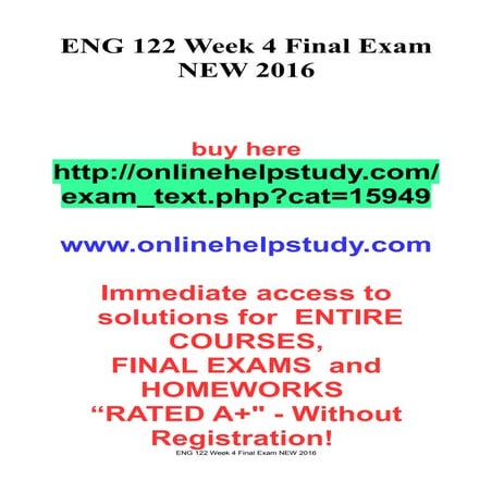 Eng 122 final exam | DOCX