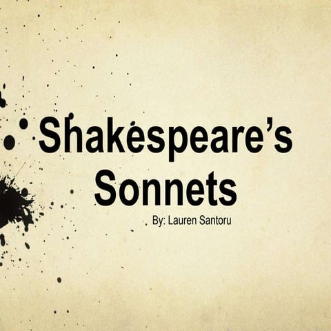 Shakespeare's Sonnets | PPTX