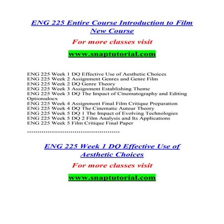 Eng 225 Believe Possibilities / snaptutorial.com