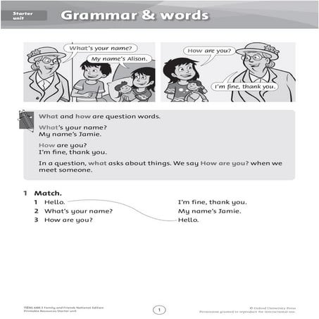 ENGLISH 3 grammar-words FAMILY AND FRIENDS | PDF